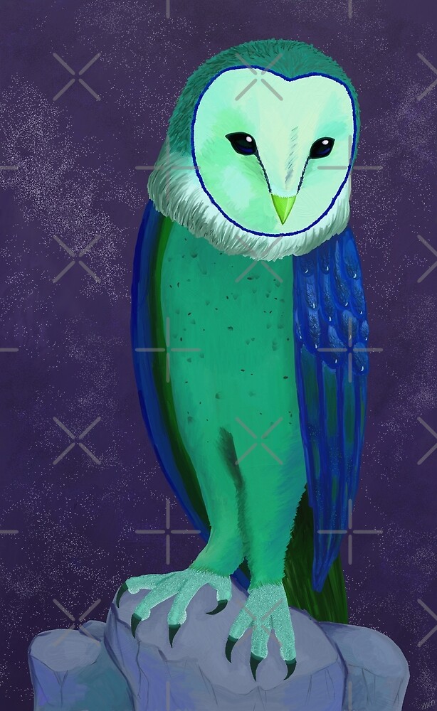 "Barn Owl in Cool Color Palette (Astral Background)" by Morgan035 ...