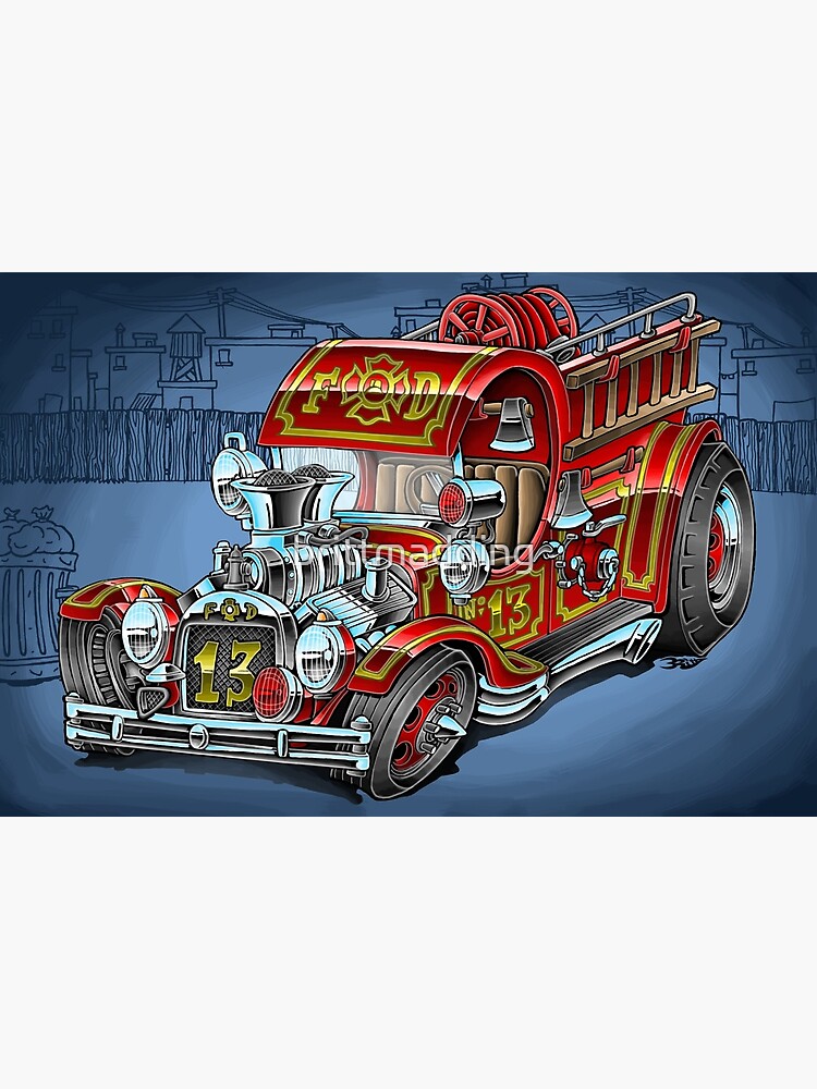 "Hot Rod Fire Truck" Poster for Sale by brittmadding | Redbubble