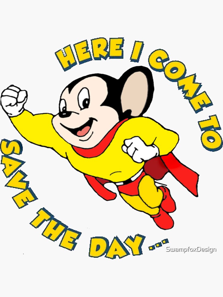 "Mighty Mouse" Sticker by SwampfoxDesign | Redbubble