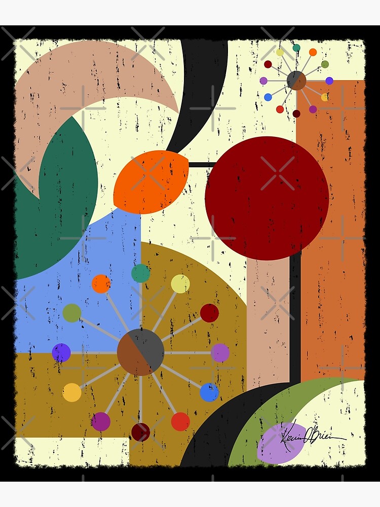 "Original Art Retro Bauhaus Kandinsky Mid-Century Modern Hipster Style ...
