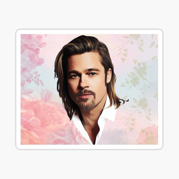 "Brad Pitt Watercolor Gaze" Sticker by SevenSplendors | Redbubble