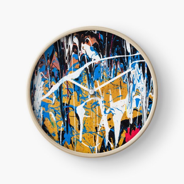 "Dripping paint graffiti wall" Clock for Sale by Juhku | Redbubble