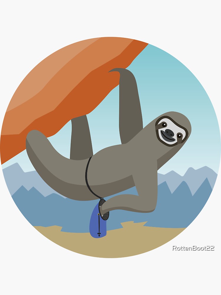 "Rock Climbing Sloth | Red Rocks" Sticker for Sale by RottenBoot22 ...