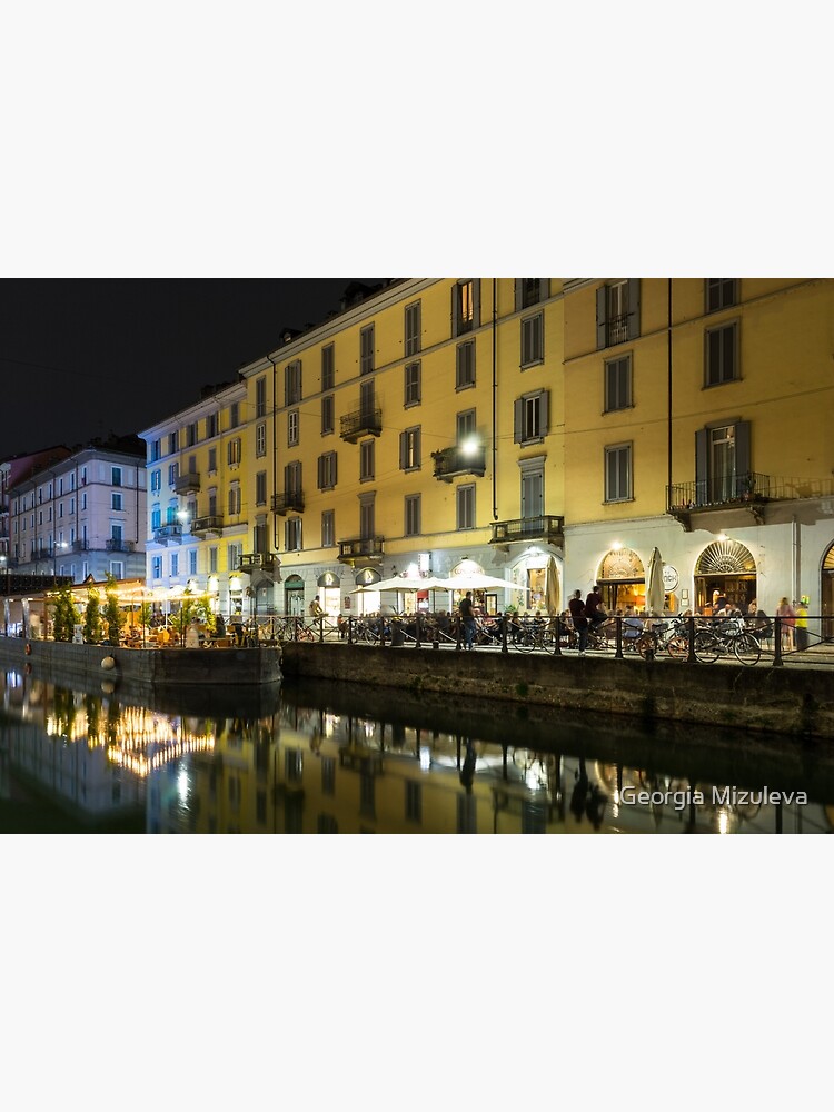 "Milan Navigli Nightlife - Naviglio Grande Cool Illuminations" Poster ...