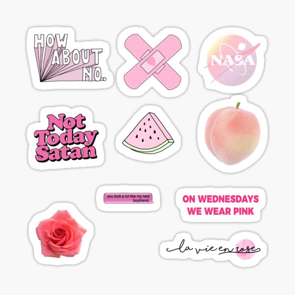 "Pink stickers pack" Sticker for Sale by ghjura | Redbubble