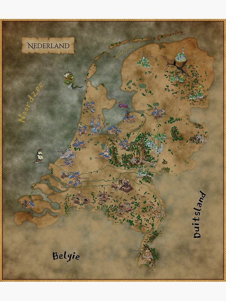 Fantasy map of the Netherlands Premium Matte Vertical Poster sold by ...