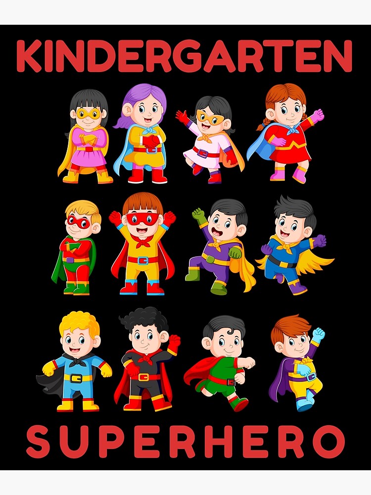 "Funny Back To School Kindergarten Superhero Pop Art Bamm" Metal Print ...