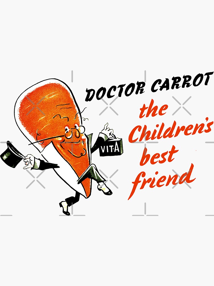 "DOCTOR CARROT" Sticker for Sale by ThrowbackMotors | Redbubble