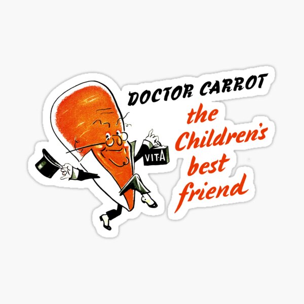 "DOCTOR CARROT" Sticker for Sale by ThrowbackMotors | Redbubble