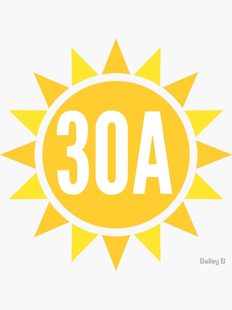 "30A Sun" Sticker by baileybouk | Redbubble