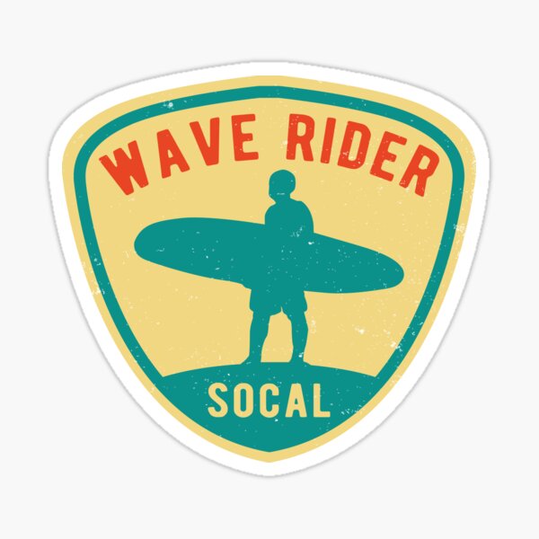 "Vintage Surf Sticker Wave Rider California Surfing" Sticker for Sale ...