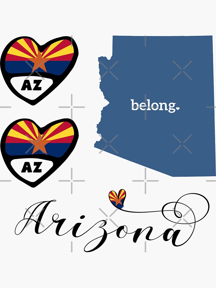 "Love Arizona Sticker Sheet, 3 Different Designs" Sticker for Sale by ...