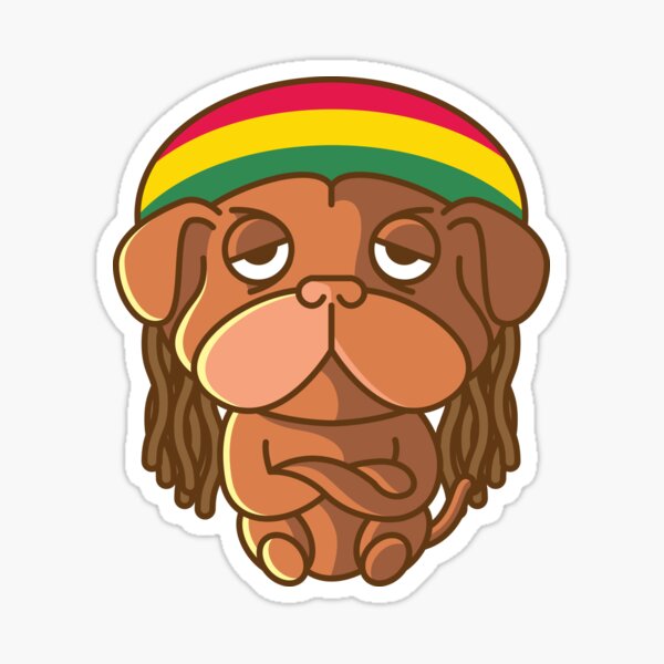 "Rasta dog with dreadlocks" Sticker for Sale by tonstan | Redbubble