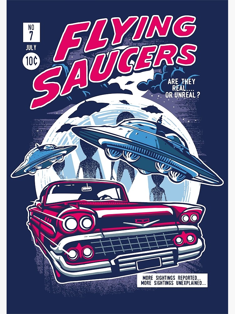 "Flying Saucers Retro Comic Book Cover" Poster by chrismick42 | Redbubble