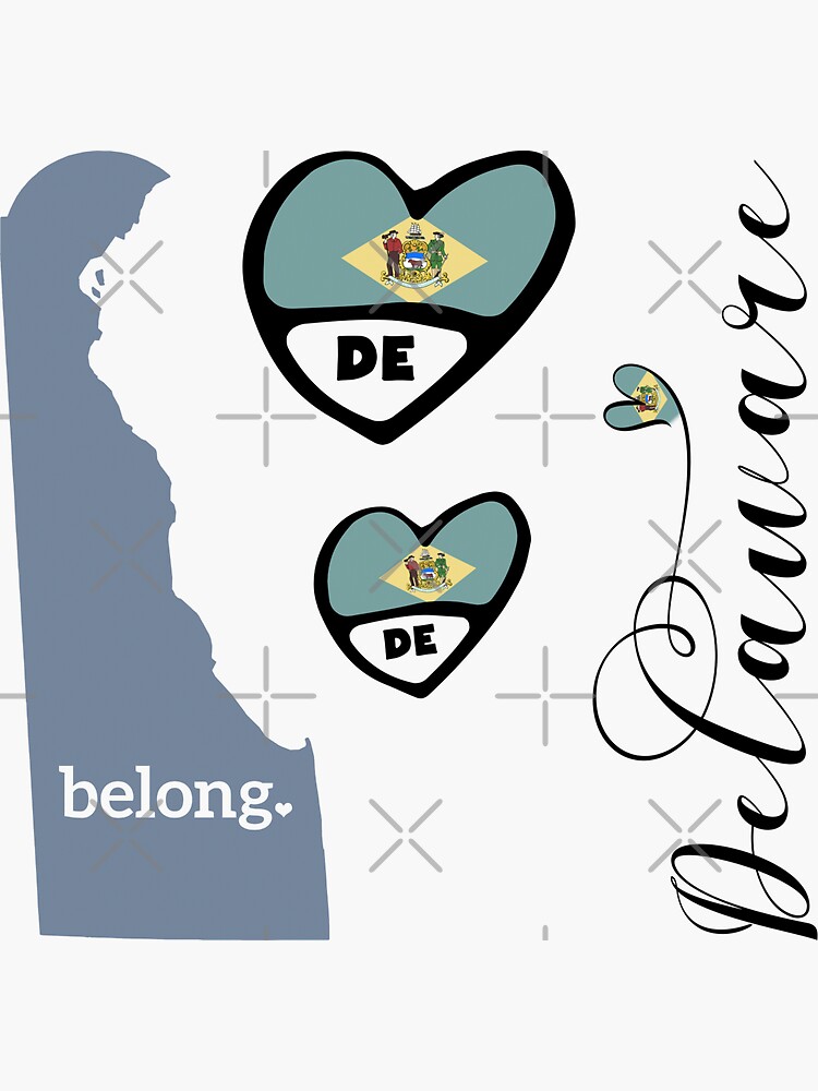 "Love Delaware Sticker Sheet, Sticker Pack" Sticker for Sale by ...