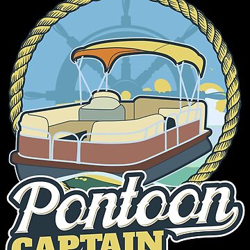 "Pontoon Captain graphic, Pontoon Boating Tee, Boating print" Sticker ...