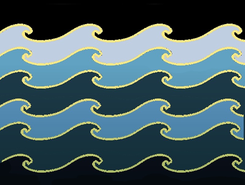 " Abstract Ocean Waves Pattern. Blue and yellow. Texture" by kristiART ...