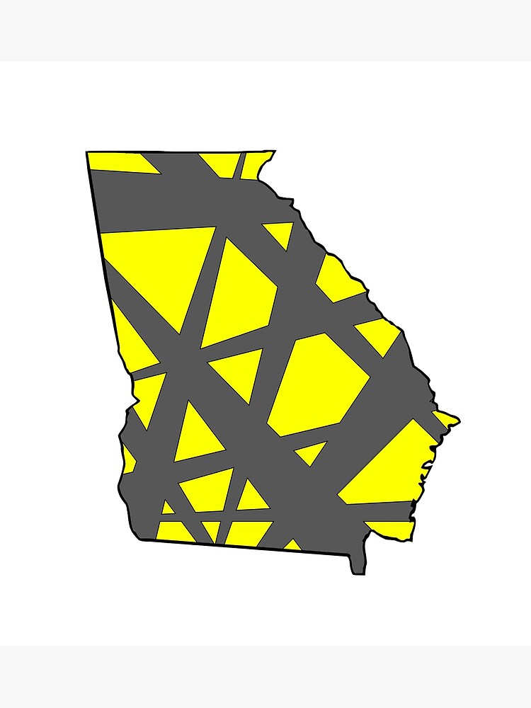 "Georgia State Map Yellow and Gray Geometric Pattern" Poster by ...