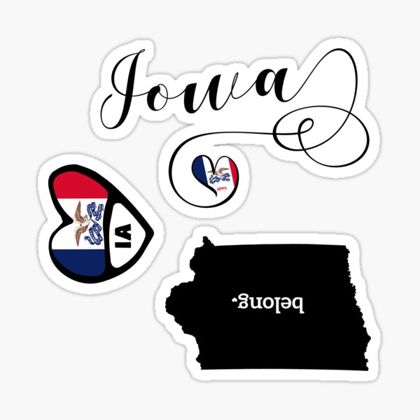 "Love Iowa Sticker Pack, Iowa Sticker Pack" Sticker by Celticana ...