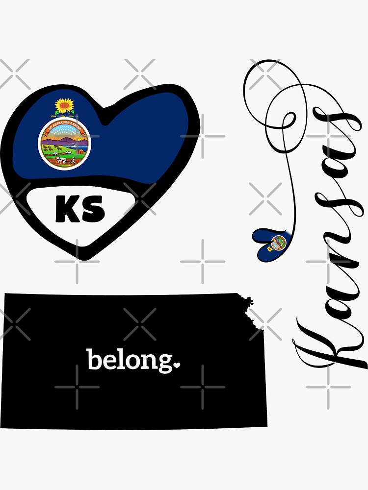 "Love Kansas Sticker Pack, Kansas Sticker Pack" Sticker for Sale by ...