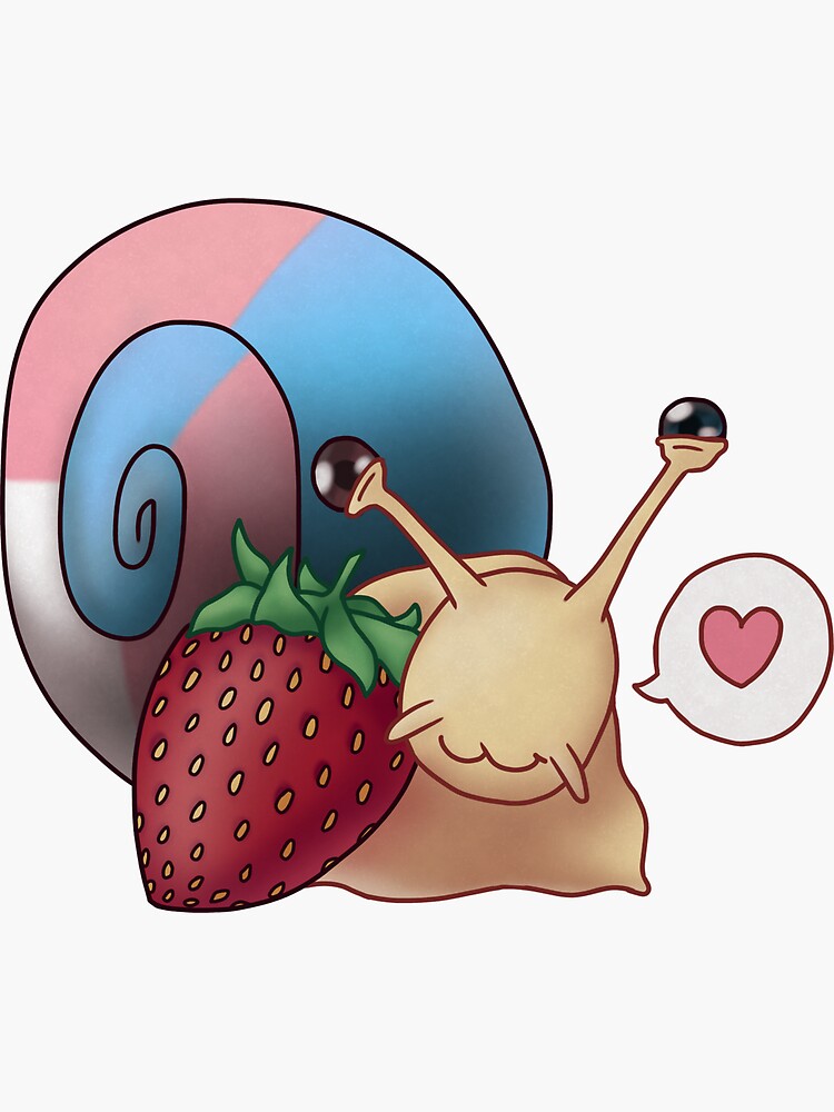 "Transgender Strawberry Pride Snail" Sticker for Sale by PrideSnails ...