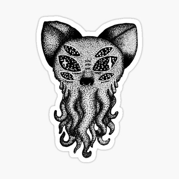 "Alien Monster Cat" Sticker for Sale by Zerikyatto | Redbubble