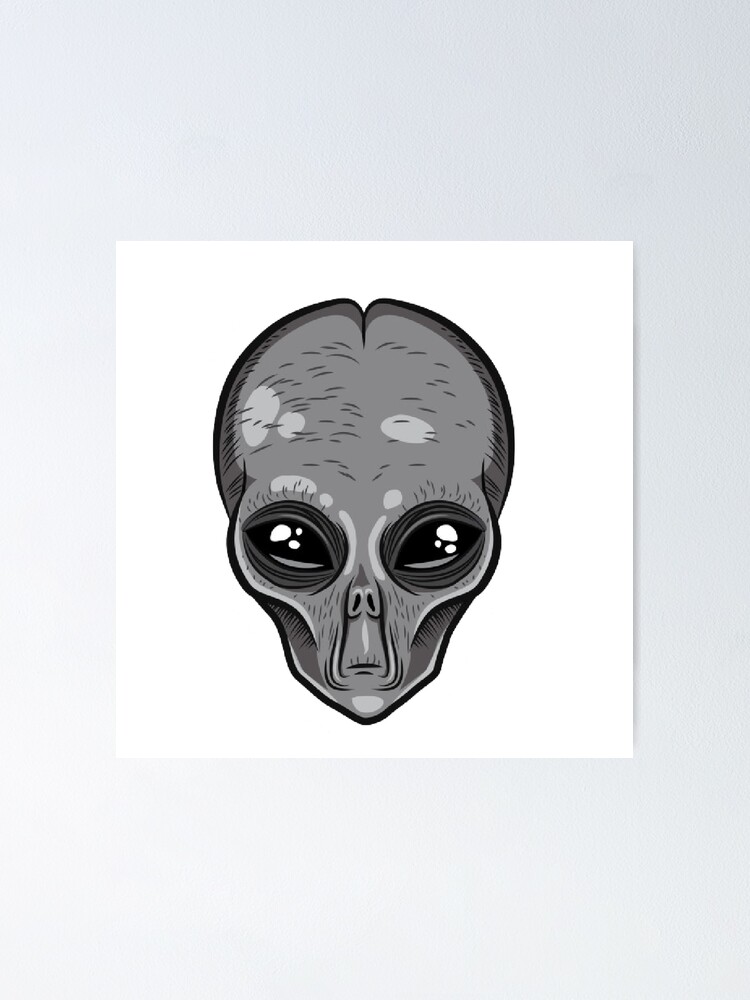 "Sectoid Alien Head" Poster for Sale by jonmac1982 | Redbubble