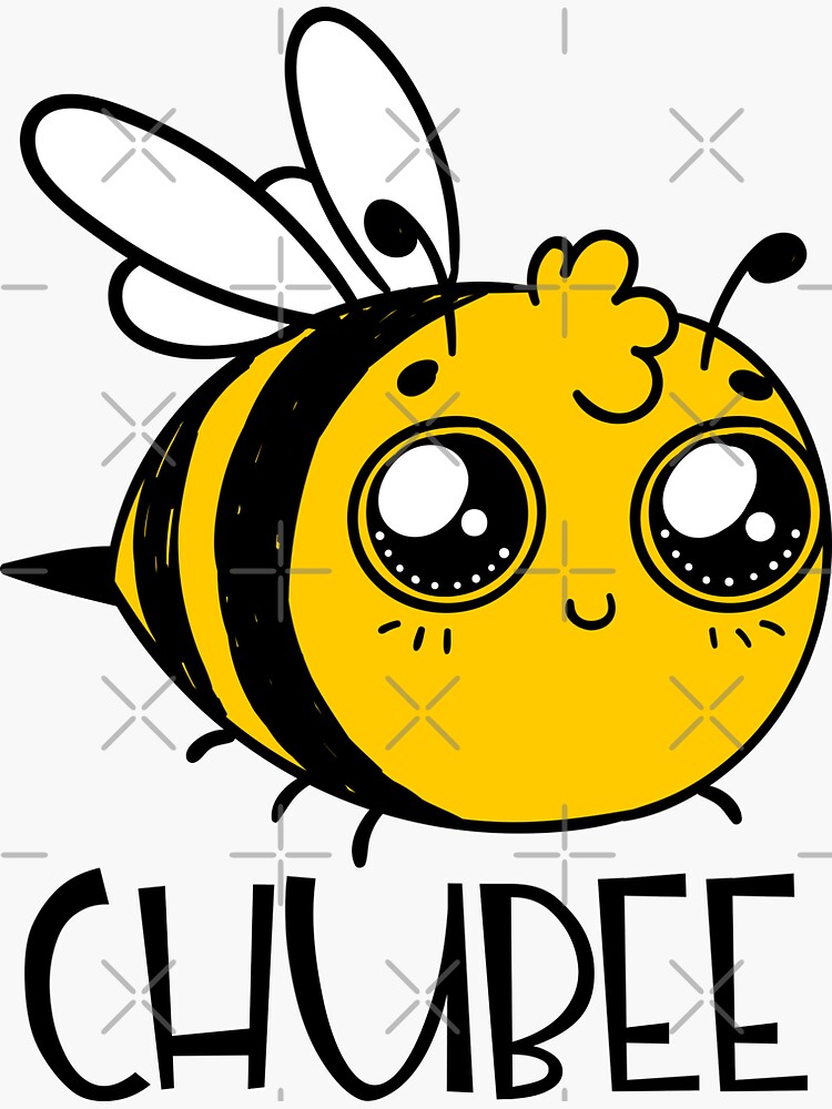 "Chubby Bee Cartoon Kawaii" Sticker for Sale by emphatic | Redbubble