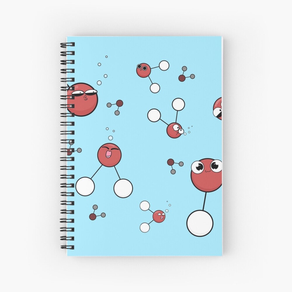 "Stay Hydrated - Water Molecules" Spiral Notebook for Sale by ...