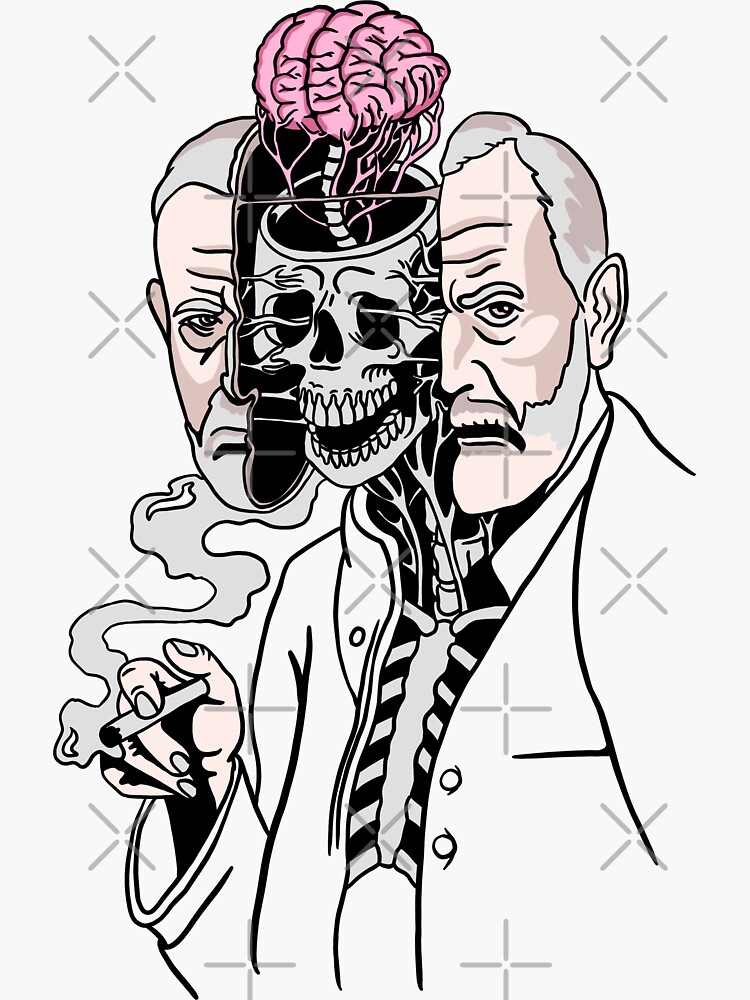 "Sigmund Freud Brain Artwork" Sticker for Sale by isstgeschichte ...