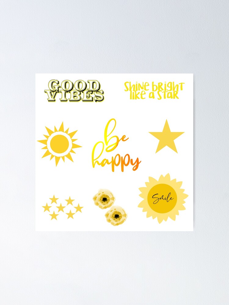 "Yellow Sticker Pack" Poster for Sale by blessedliez | Redbubble