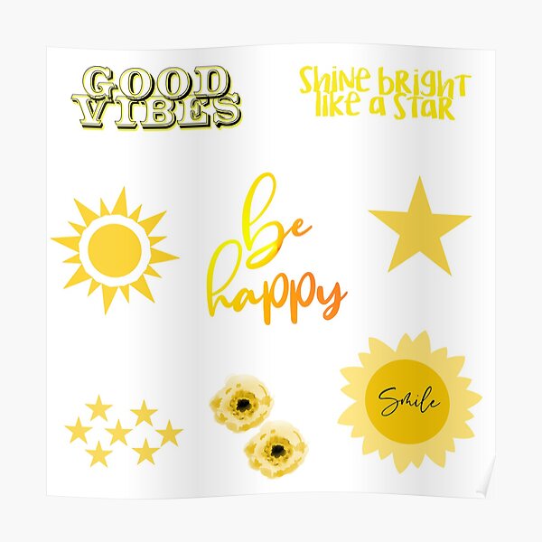 "Yellow Sticker Pack" Poster for Sale by blessedliez | Redbubble