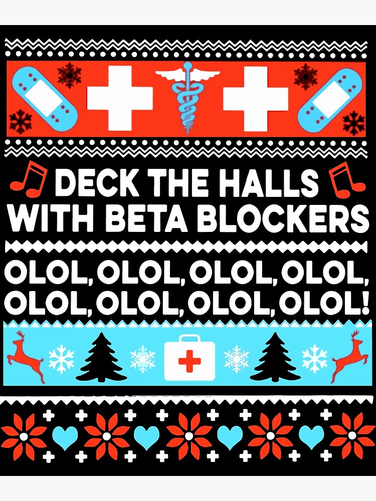 "deck the halls with beta blockers olol tree medical nurse" Poster for ...