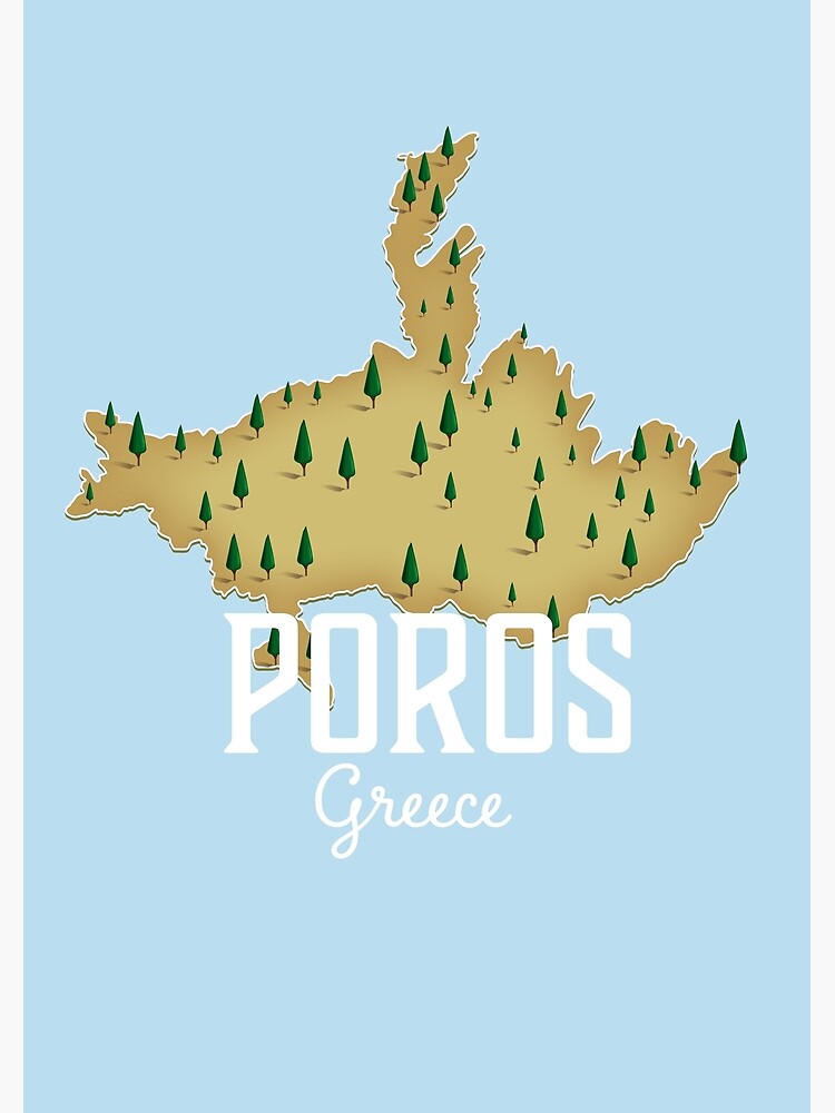 "poros Greek island map" Poster by vectorwebstore | Redbubble