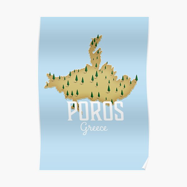 "poros Greek island map" Poster by vectorwebstore | Redbubble