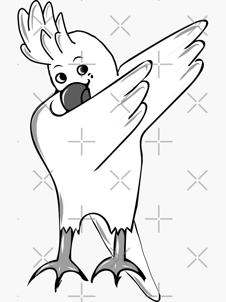 "Cockatoo - dab - parrot - dancing" Sticker for Sale by quali-shirts ...