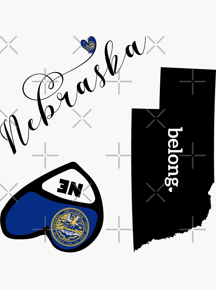 "Love Nebraska Sticker Pack, Nebraska Sticker Sheet" Sticker for Sale ...