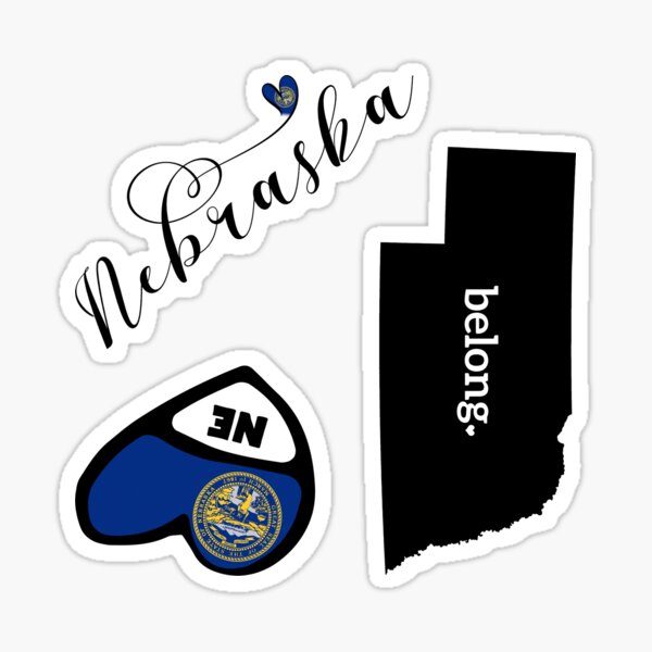 "Love Nebraska Sticker Pack, Nebraska Sticker Sheet" Sticker for Sale ...