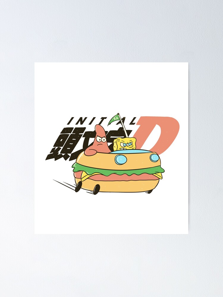 "Initial D - Spongebob" Poster for Sale by AntoGT | Redbubble