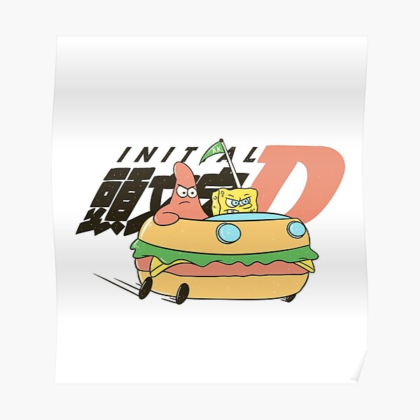 "Initial D - Spongebob" Poster for Sale by AntoGT | Redbubble