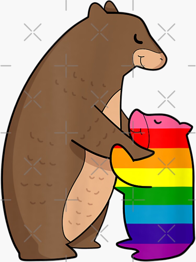 "Lgbt Pride Cute Mama Bear With Cub unconditional love" Sticker for ...
