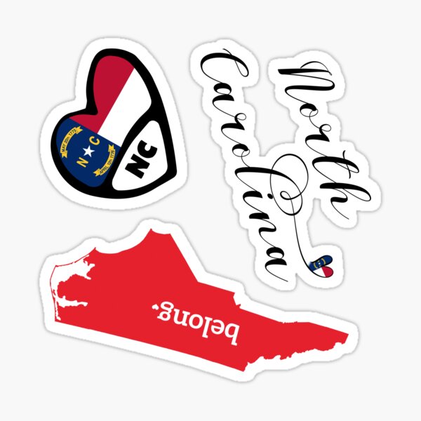 "Love North Carolina Sticker Pack, North Carolina Sticker Sheet ...