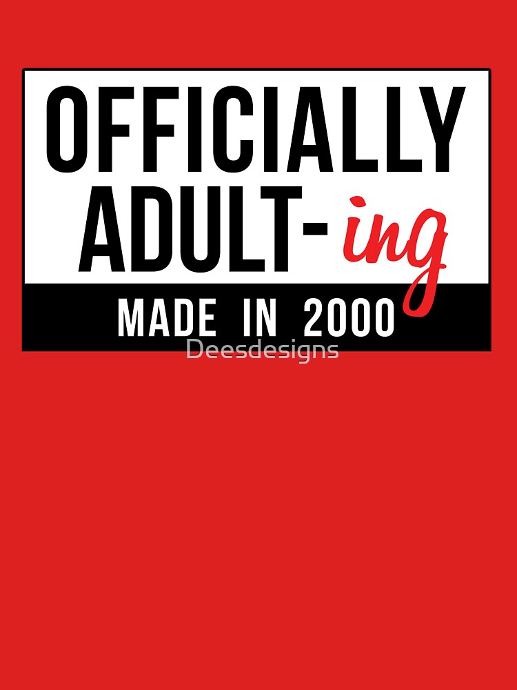 "Officially Adult -ing 18th Birthday | Legal Age" T-shirt by ...