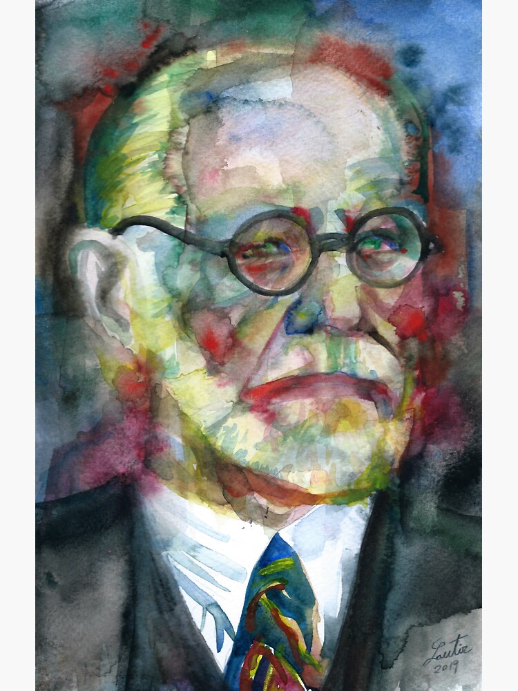 "SIGMUND FREUD - watercolor portrait.17" Sticker for Sale by lautir ...