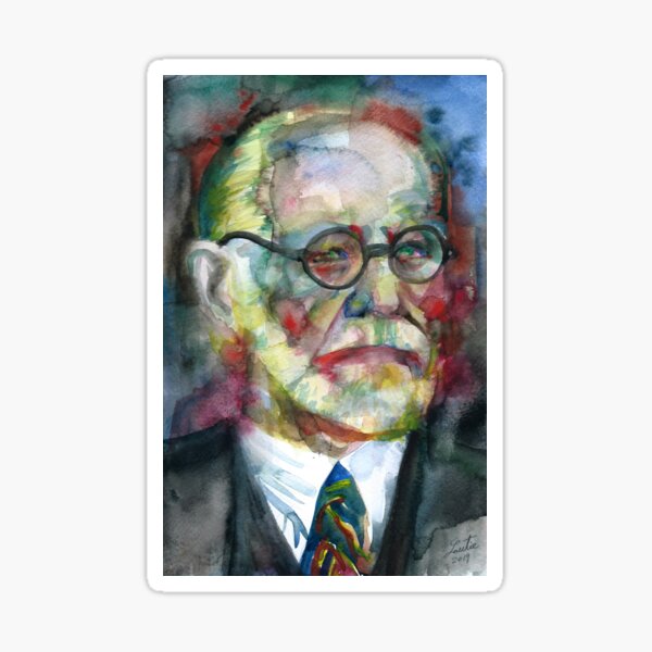 "SIGMUND FREUD - watercolor portrait.17" Sticker for Sale by lautir ...