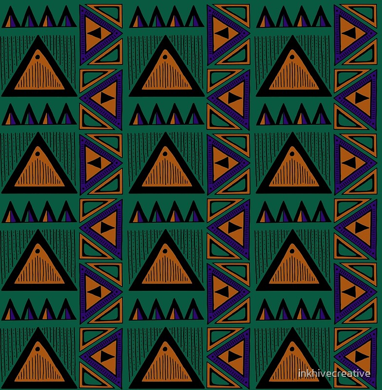 "Triangle African Design | Tribal Print" by inkhivecreative | Redbubble