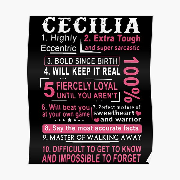 "Cecilia highly eccentric extra tough and super sarcastic bold since ...