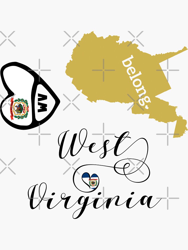 "Love West Virginia Sticker Sheet, West Virginia Sticker Pack" Sticker ...