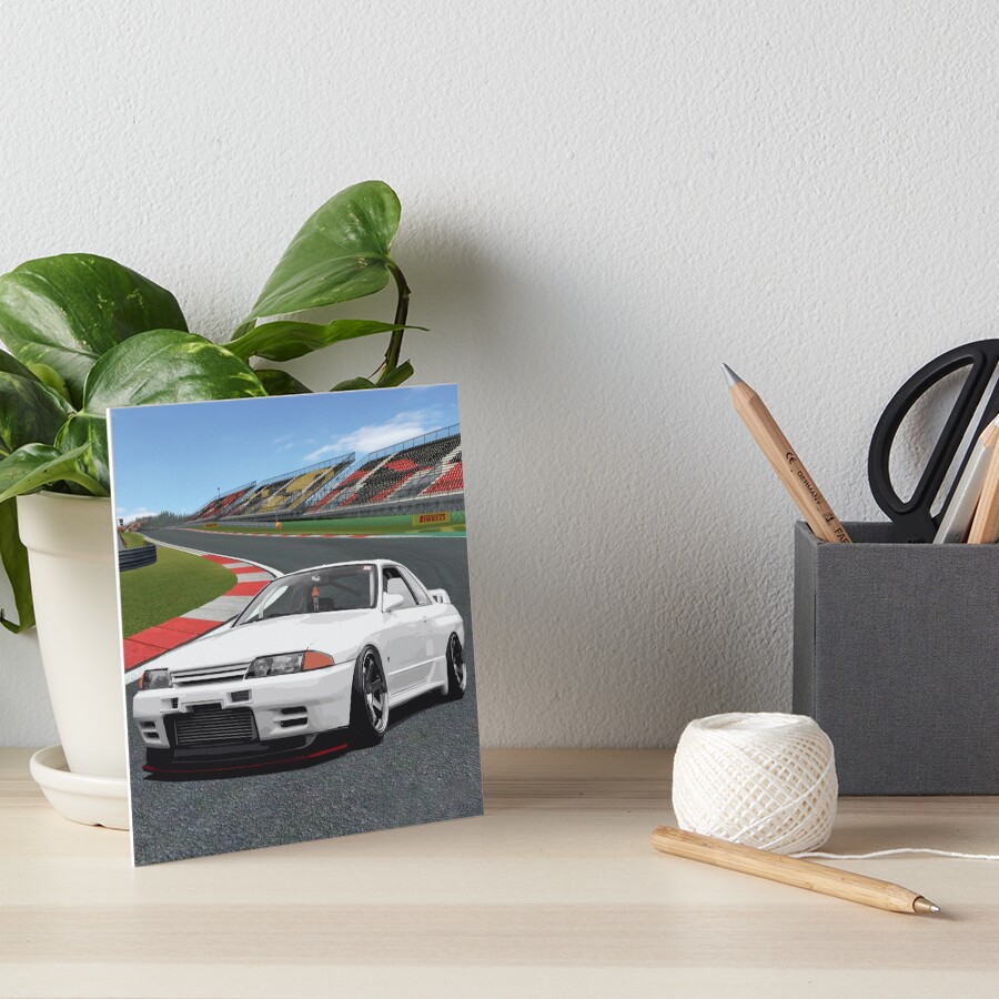 "R32 GT-R race car Cartoon" Art Board Print by ToonMyRide | Redbubble