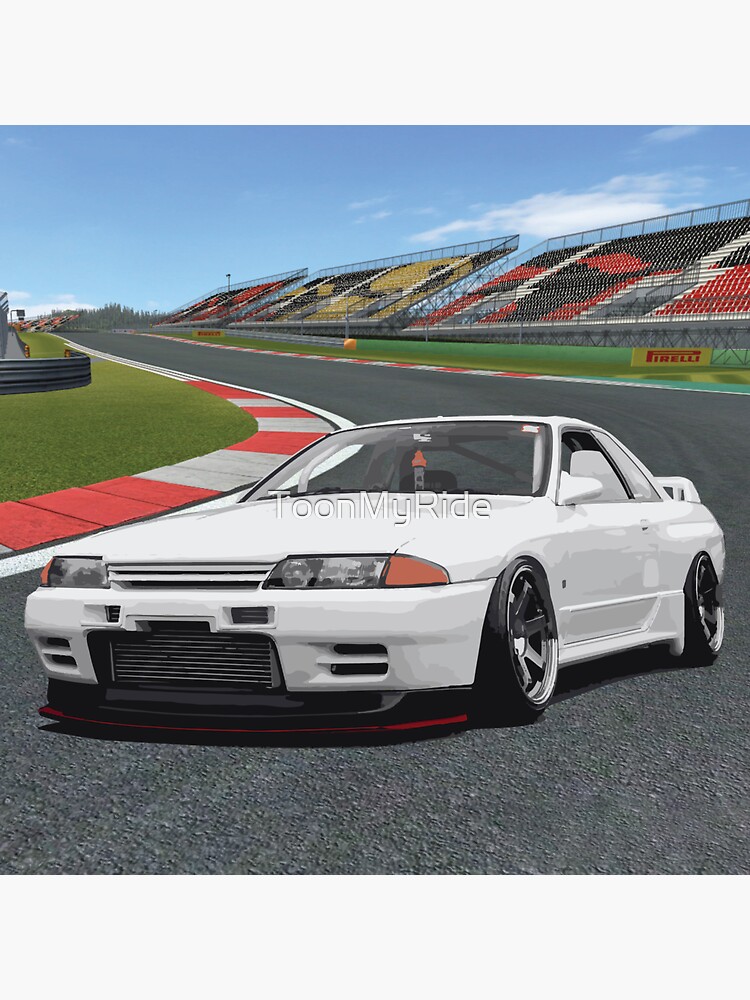 "R32 GT-R race car Cartoon" Sticker for Sale by ToonMyRide | Redbubble